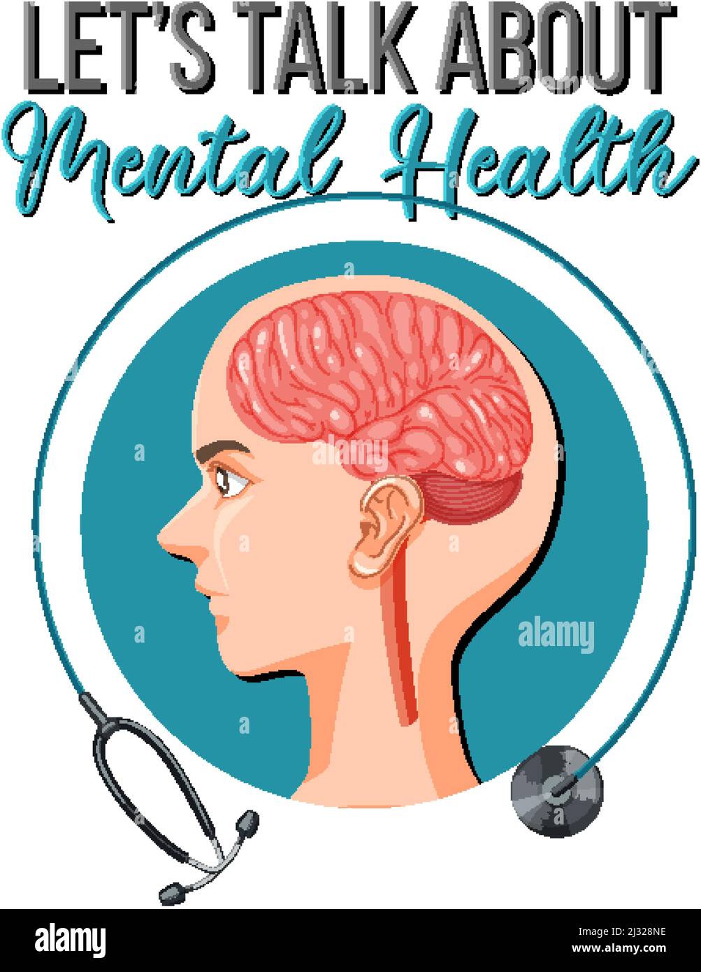 Poster design with word talk mental health illustration Stock Vector ...