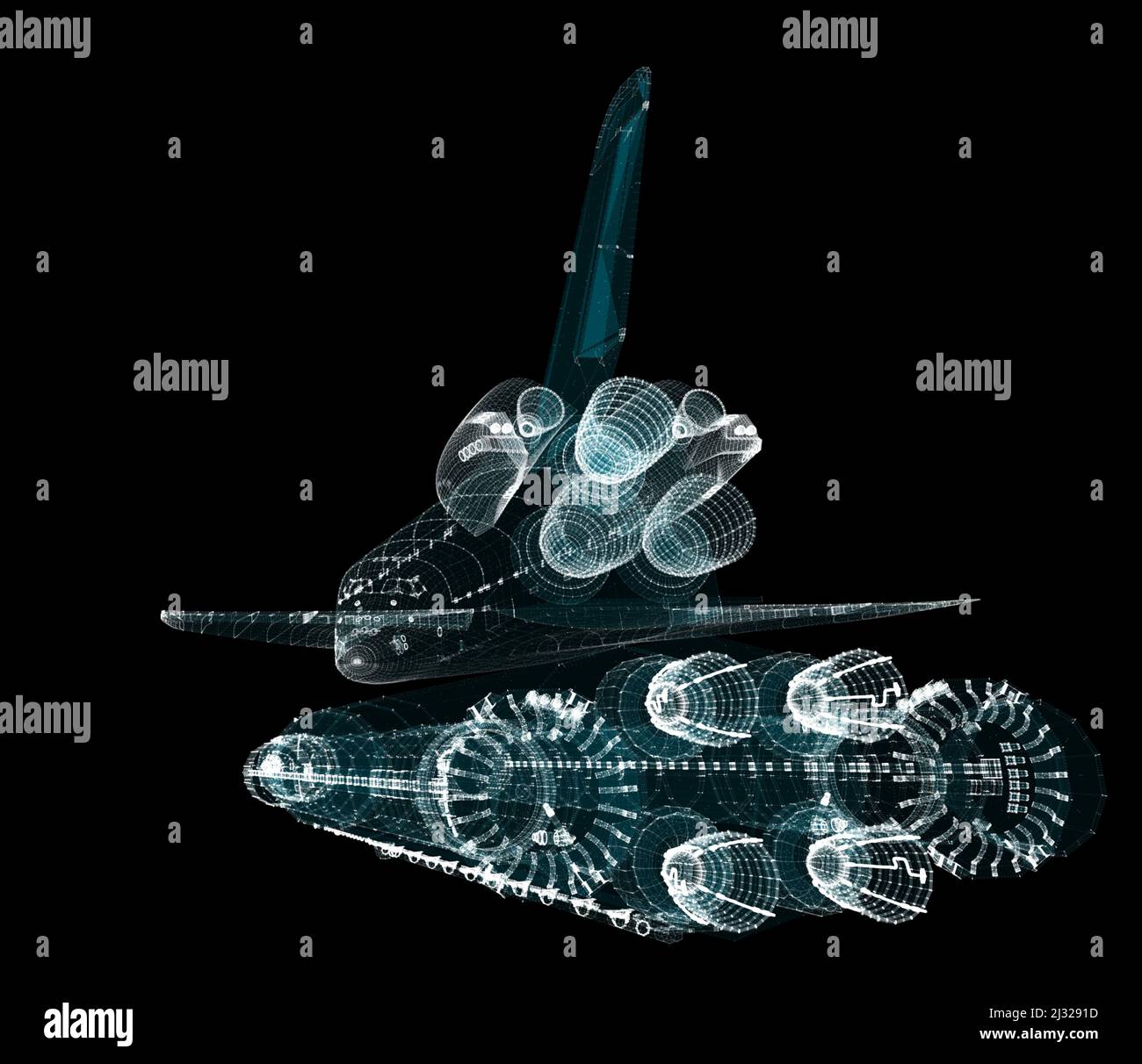 Abstract space rocket and shuttle. All of the particles Stock Photo - Alamy