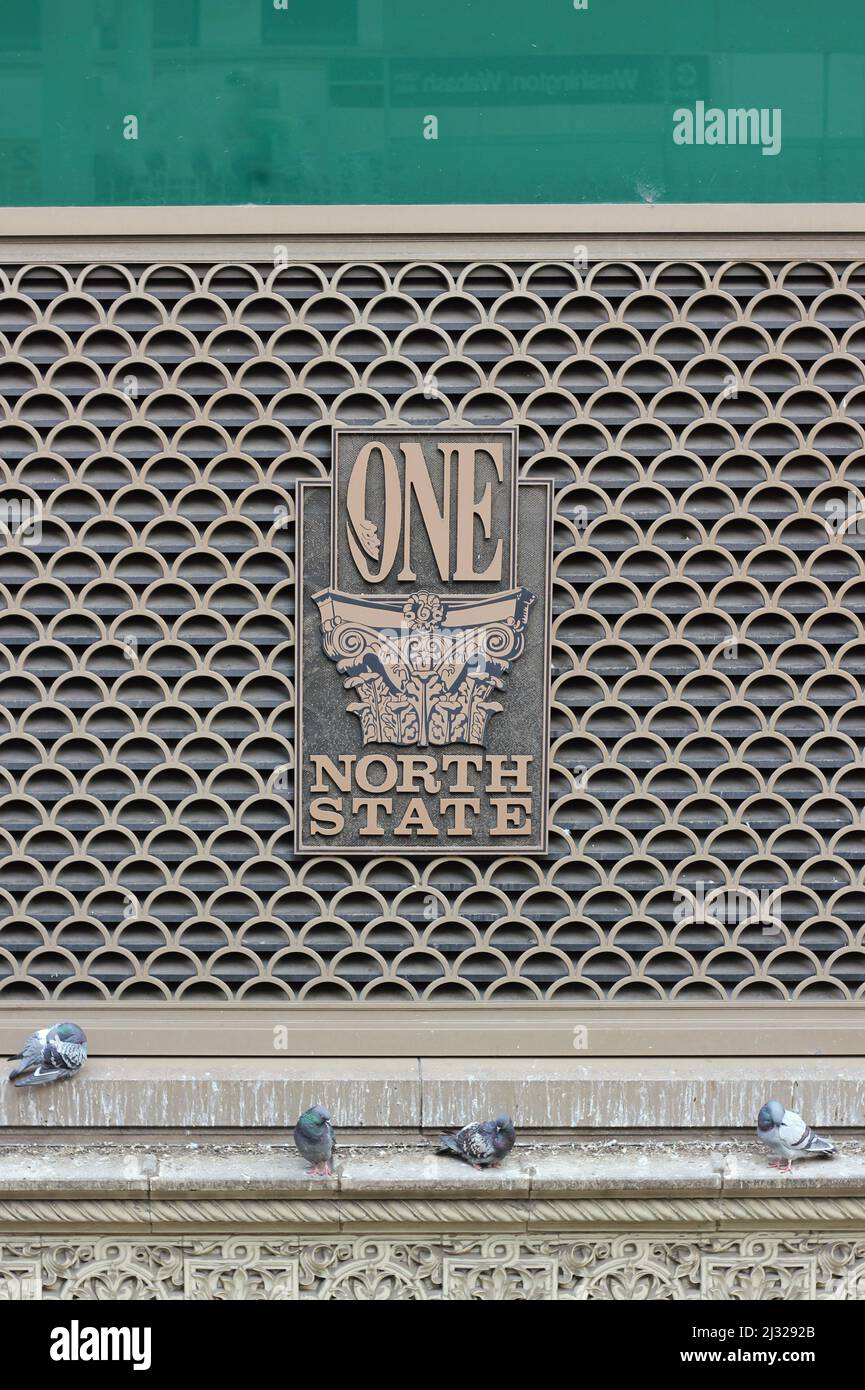 The building address sign of One North State Street in Chicago ...