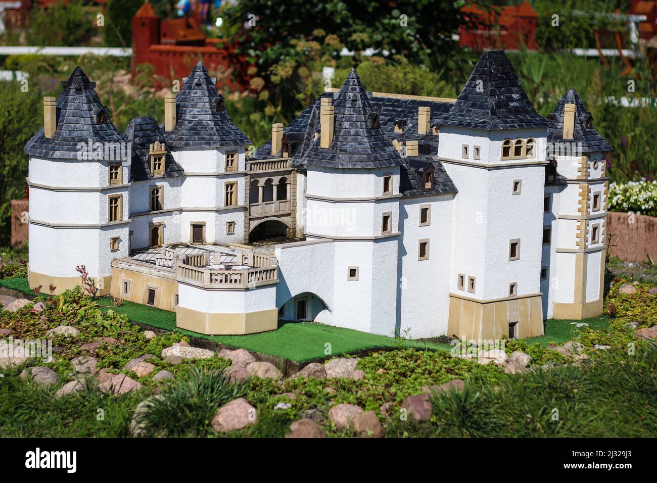 Maquette of renaissance castle located in Golochow in Poland Stock ...