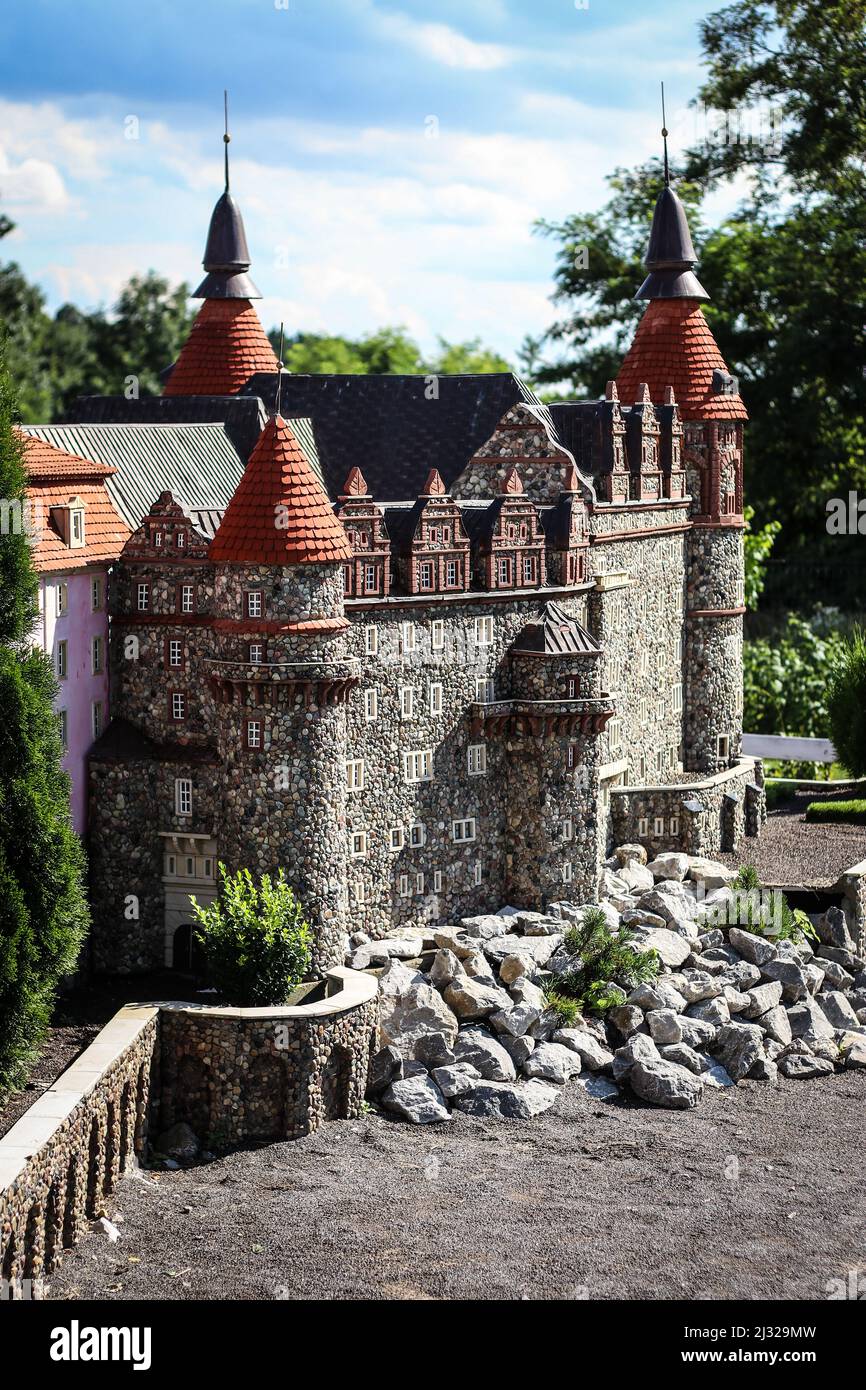 Miniature stone medieval Ksiaz castle located in Poland Stock Photo - Alamy
