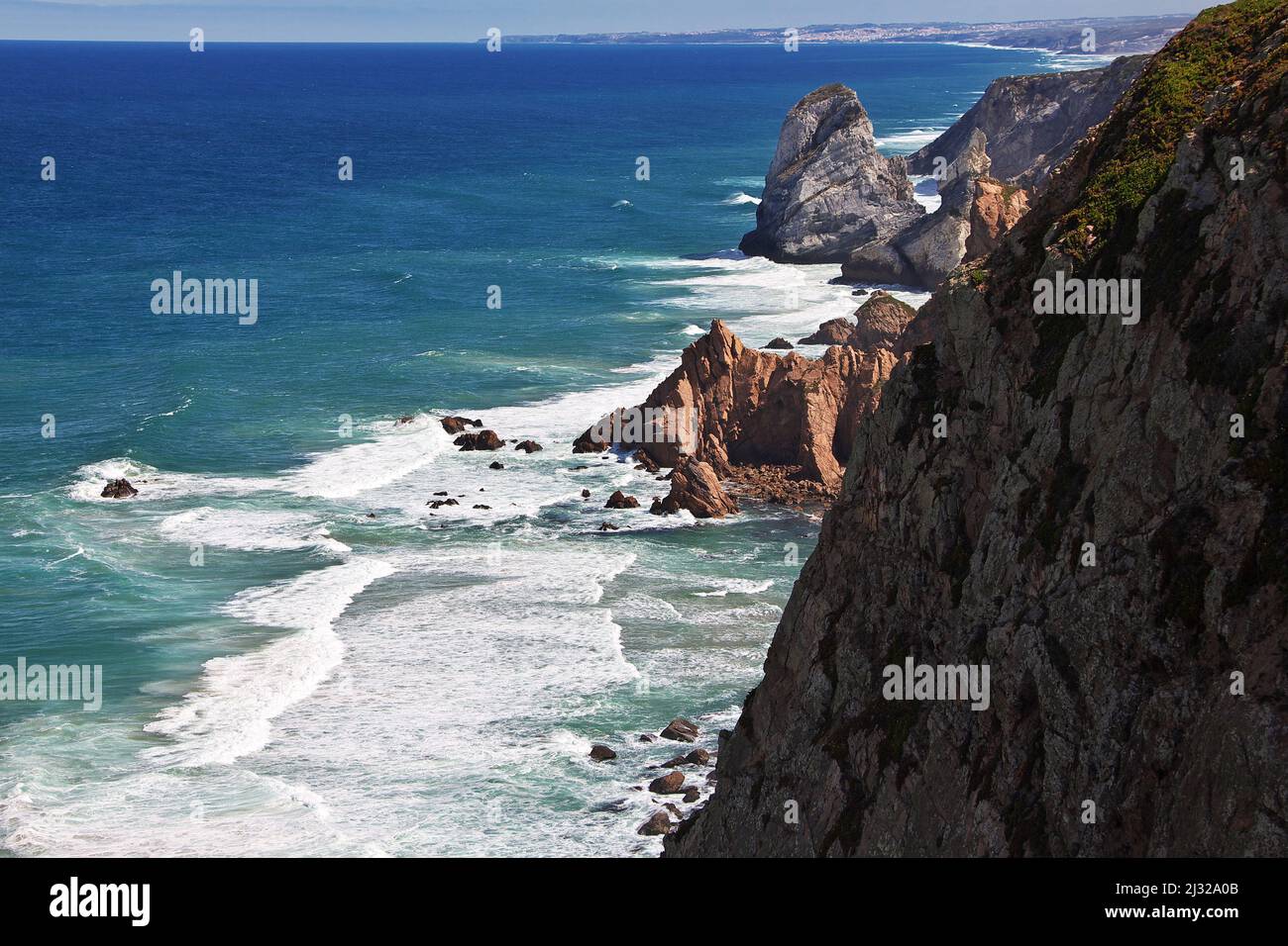 Nature of Cape Roca on Atlantic ocean in Portugal Stock Photo - Alamy