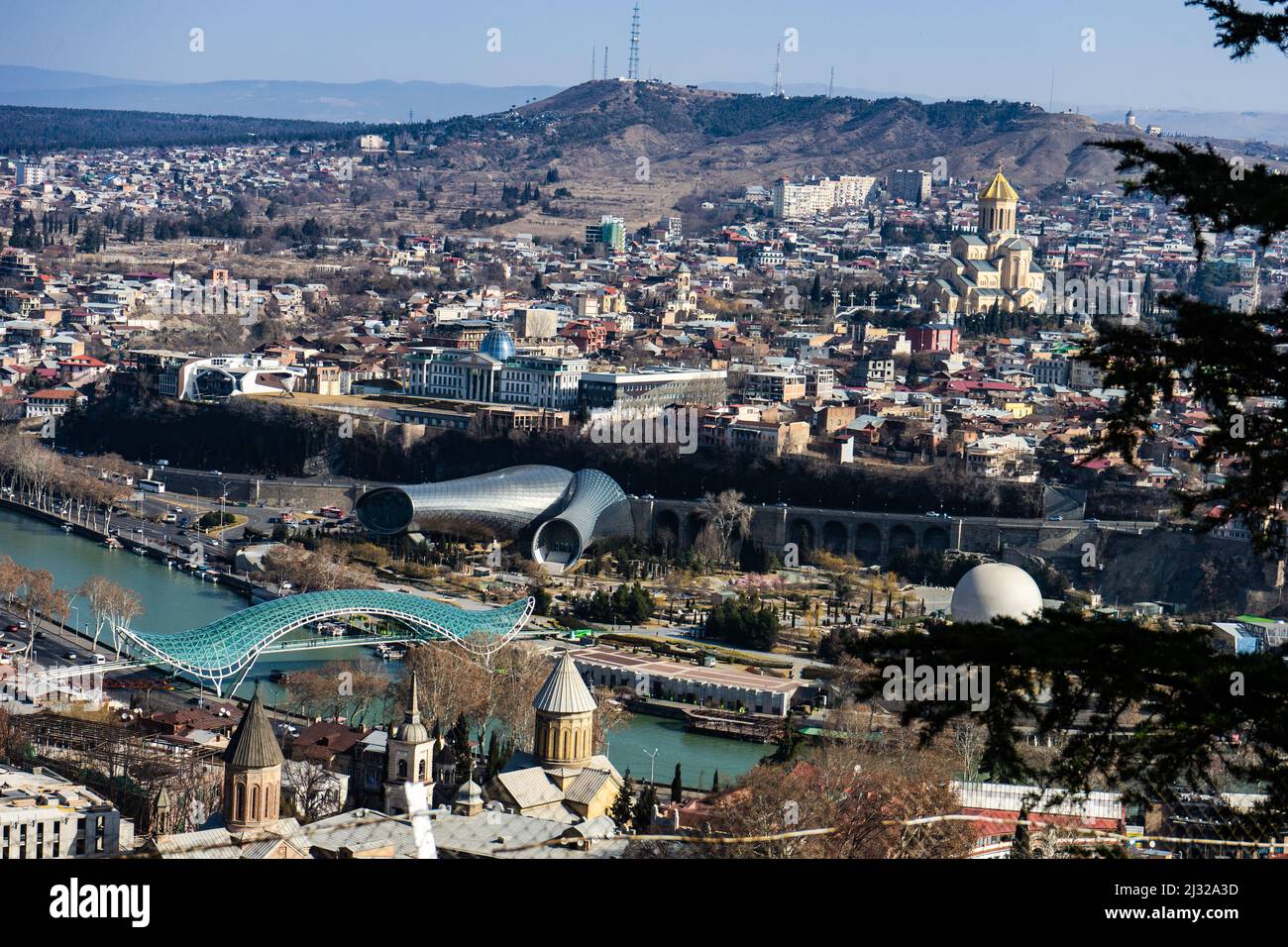 Old town of Tbilisi in early spring, capital city of Georgia Stock ...