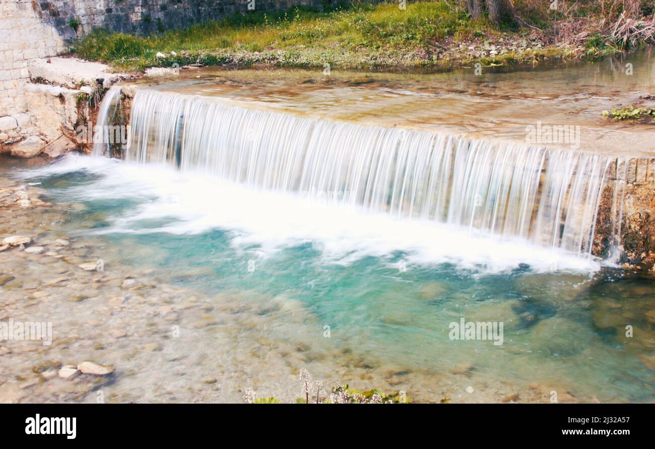 Small waterfall with beautiful nature colors Stock Photo - Alamy