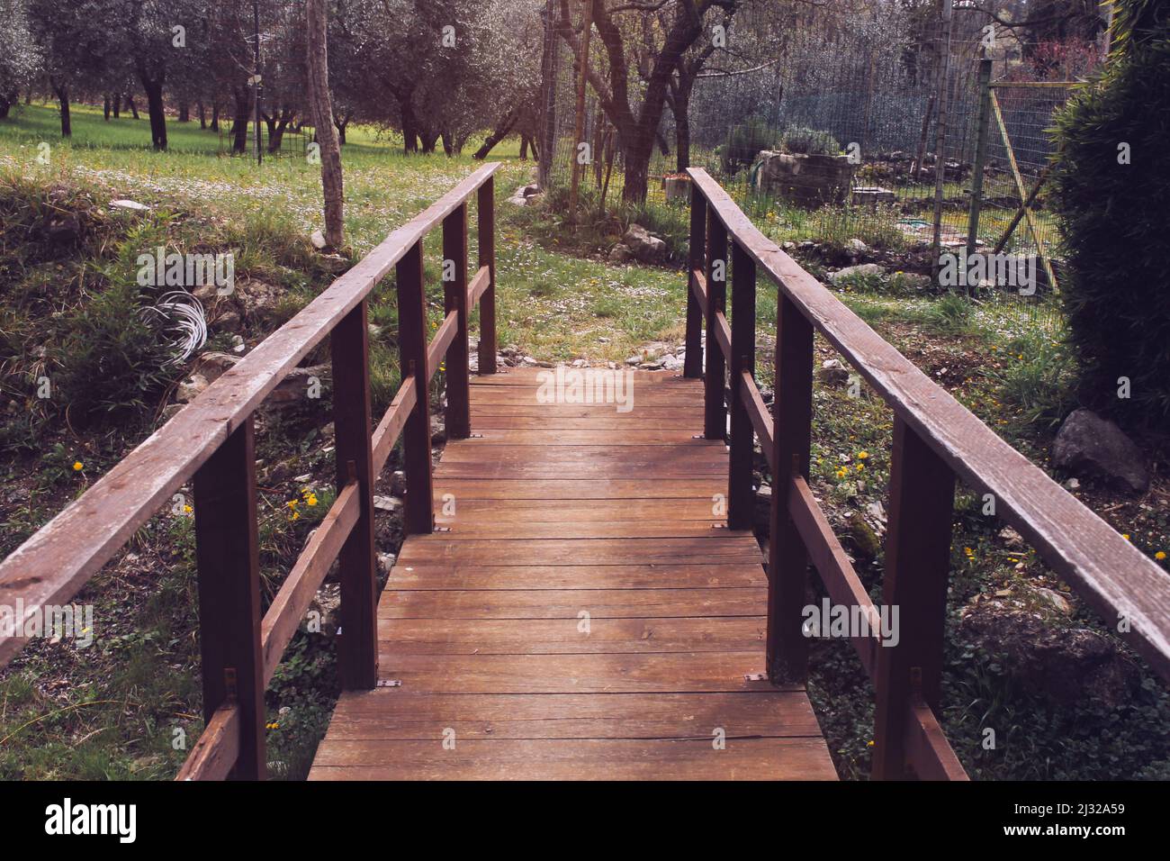 Beautiful shot wooden bridge hi-res stock photography and images - Alamy