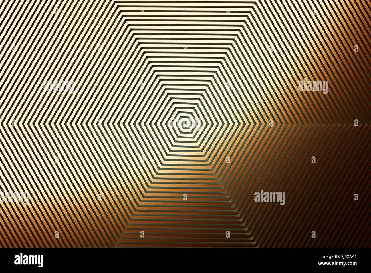 3d illustration of a golden stripes . Abstract glowing crossing lines ...