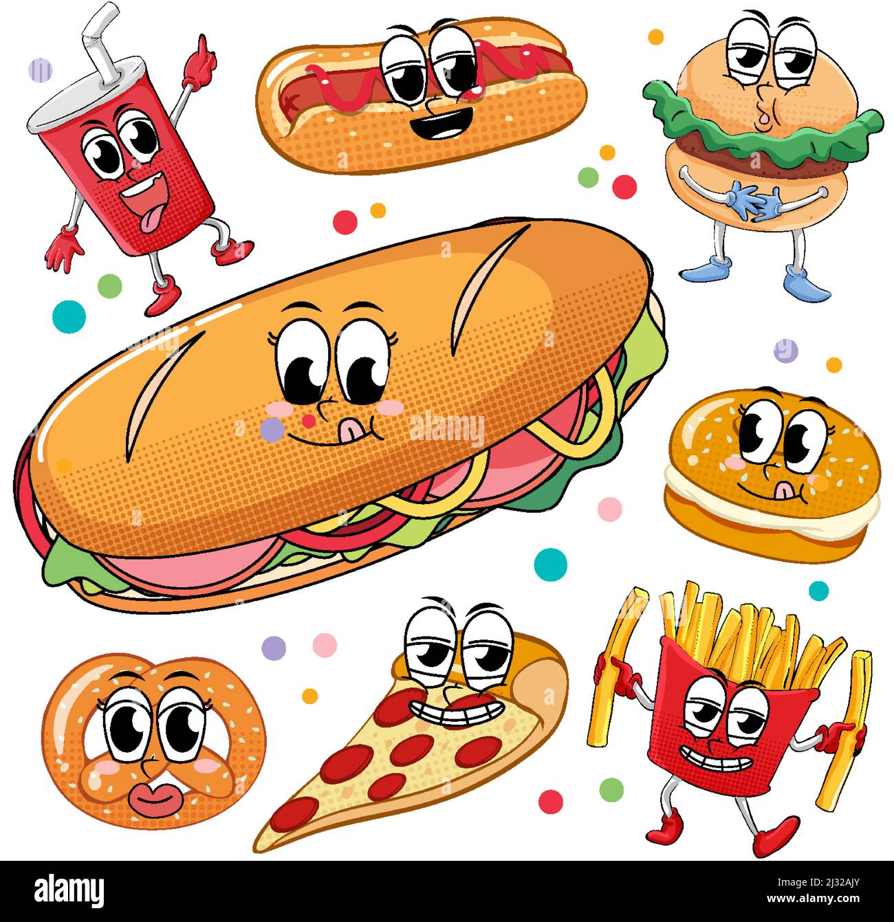 Seamless background with food theme illustration Stock Vector Image ...