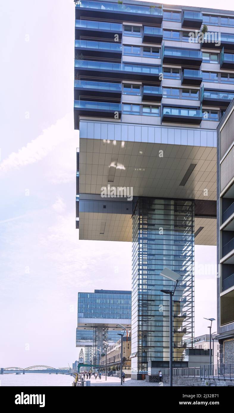 Cologne; Rheinauhafen; crane houses Stock Photo - Alamy