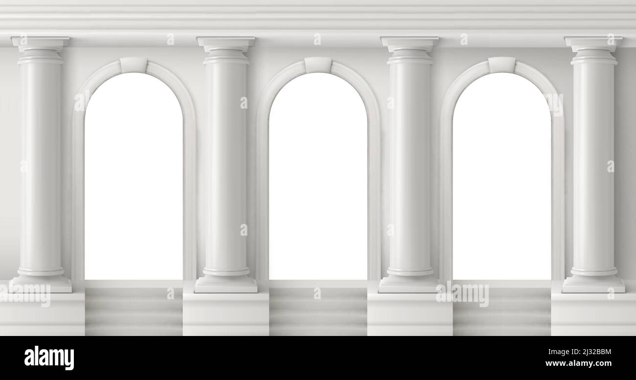 Ancient greek temple with pillars. Vector realistic antique building ...