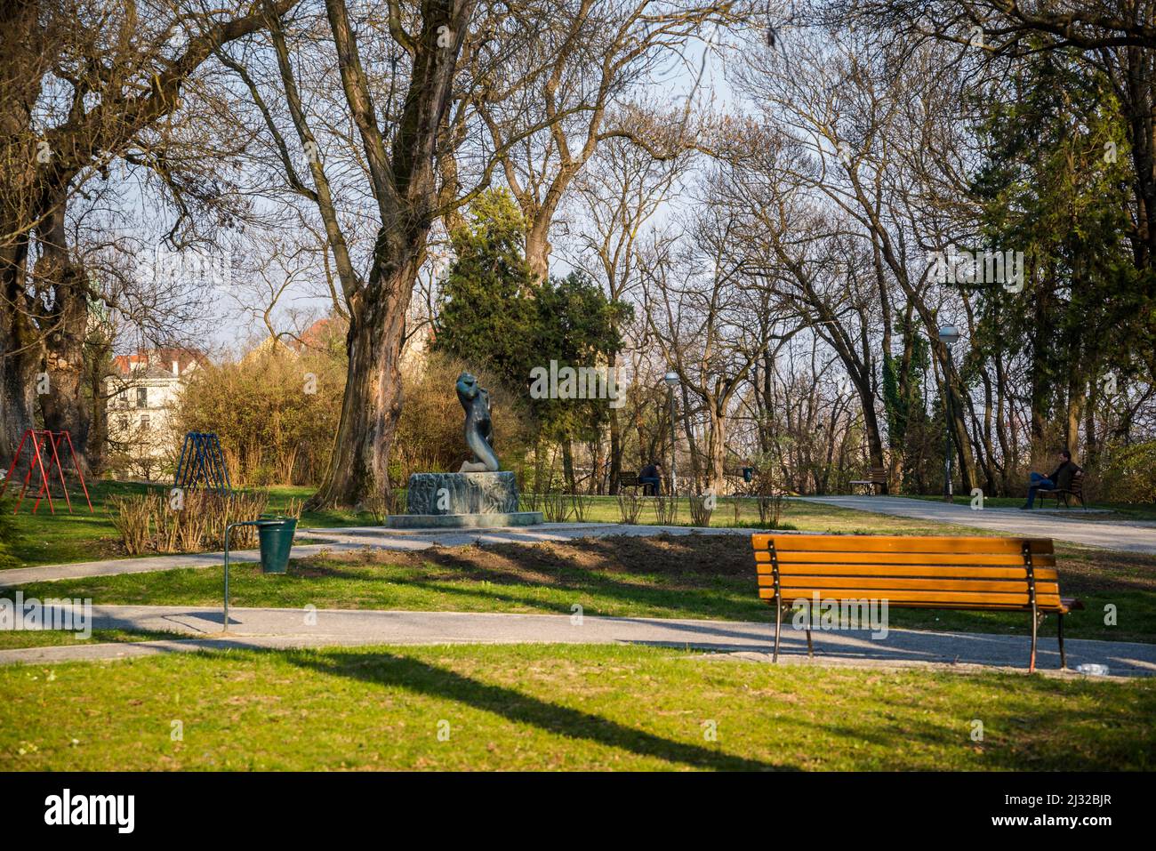 Urban park in Rokov perivoj, an elite part of Zagreb where famous ...