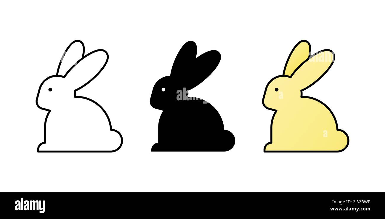 Minimalist icon rabbit. Outline, glyph, filled. For web, mobile ...