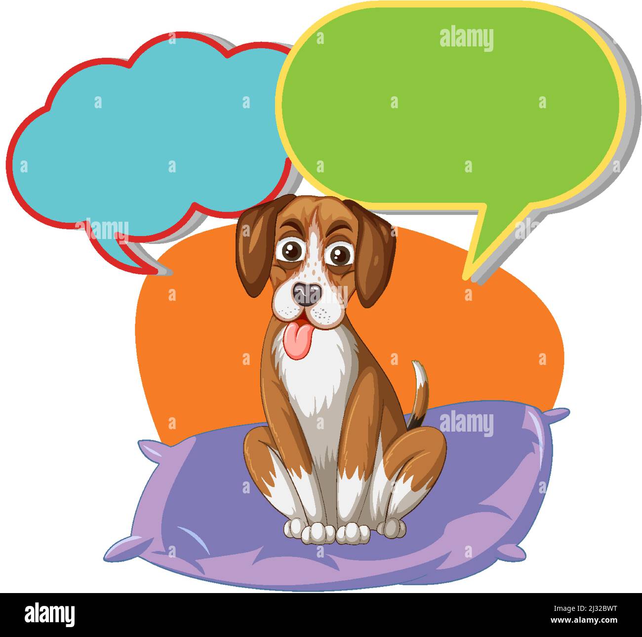 Speech bubble template with cute dog illustration Stock Vector Image ...