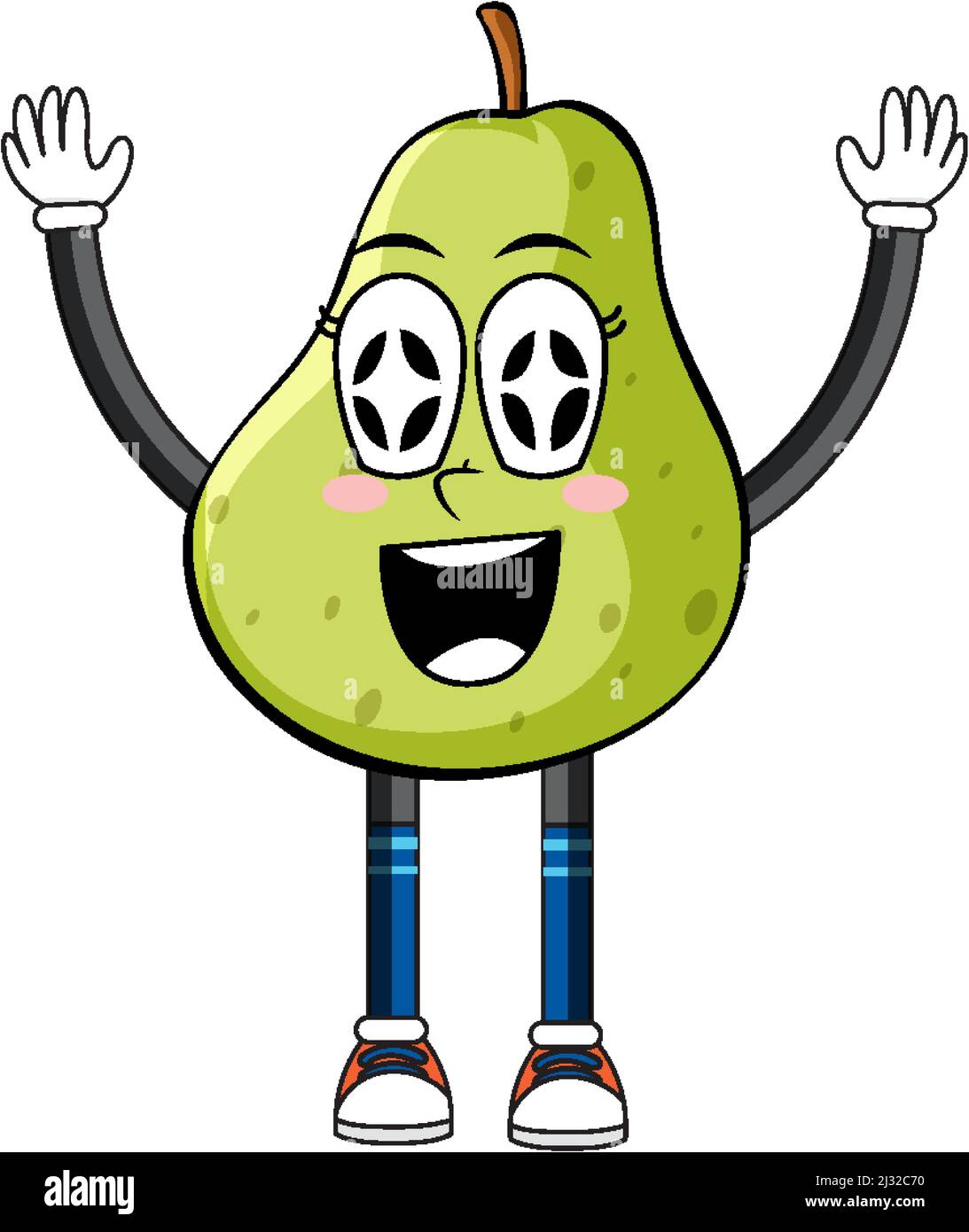 Green pear with happy face illustration Stock Vector Image & Art - Alamy