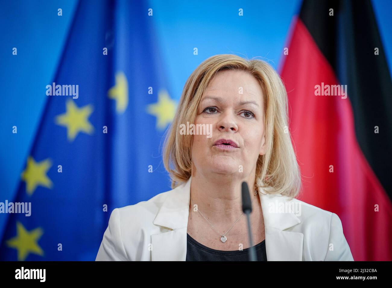 Berlin, Germany. 05th Apr, 2022. Nancy Faeser (SPD), Federal Minister ...