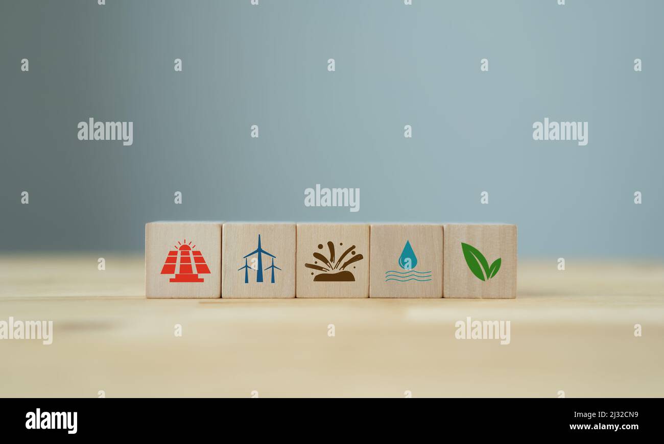 Renewable and green energy concept. Eco evolution for saving the world ...