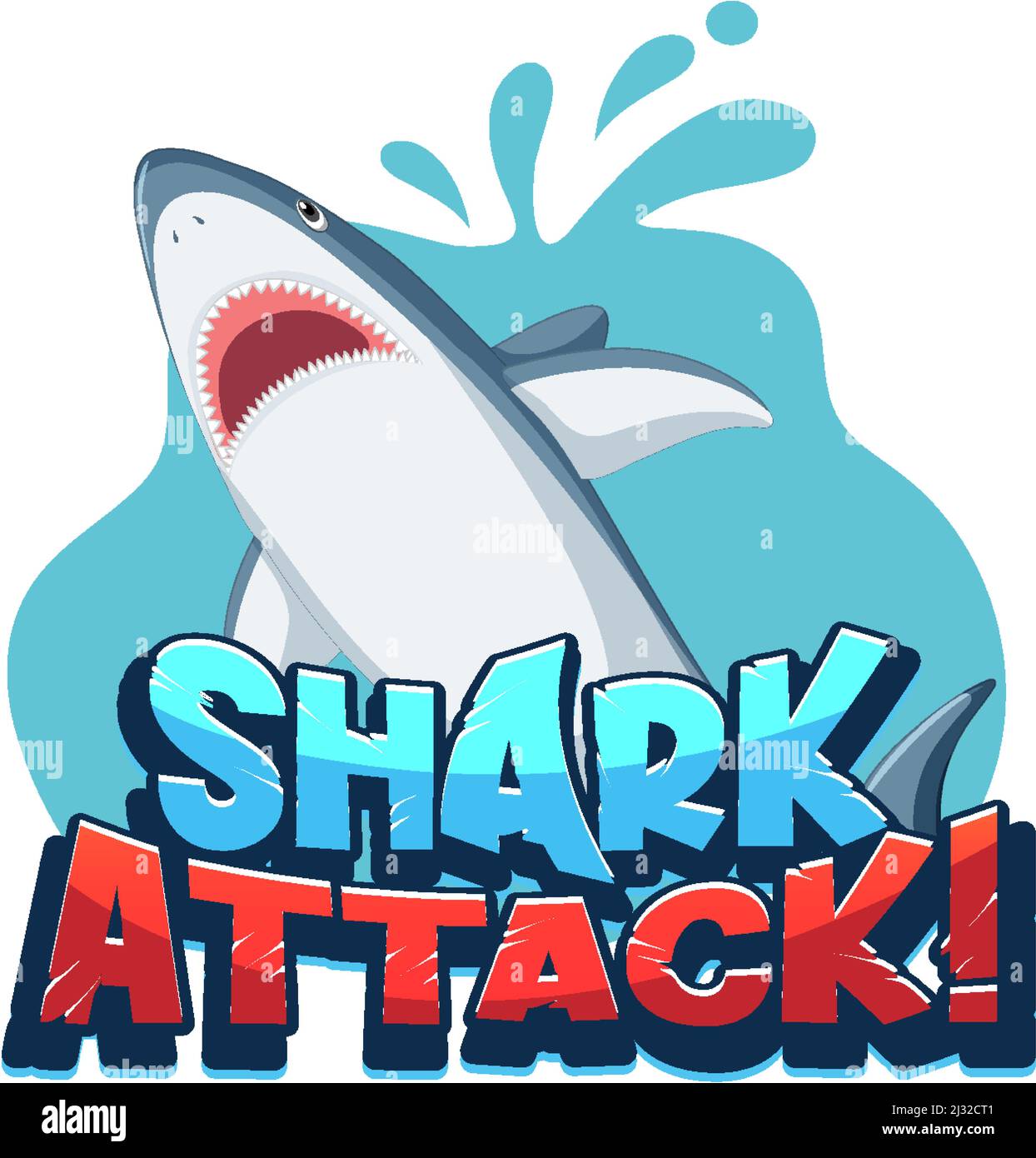 Font design for words shark attack illustration Stock Vector Image ...
