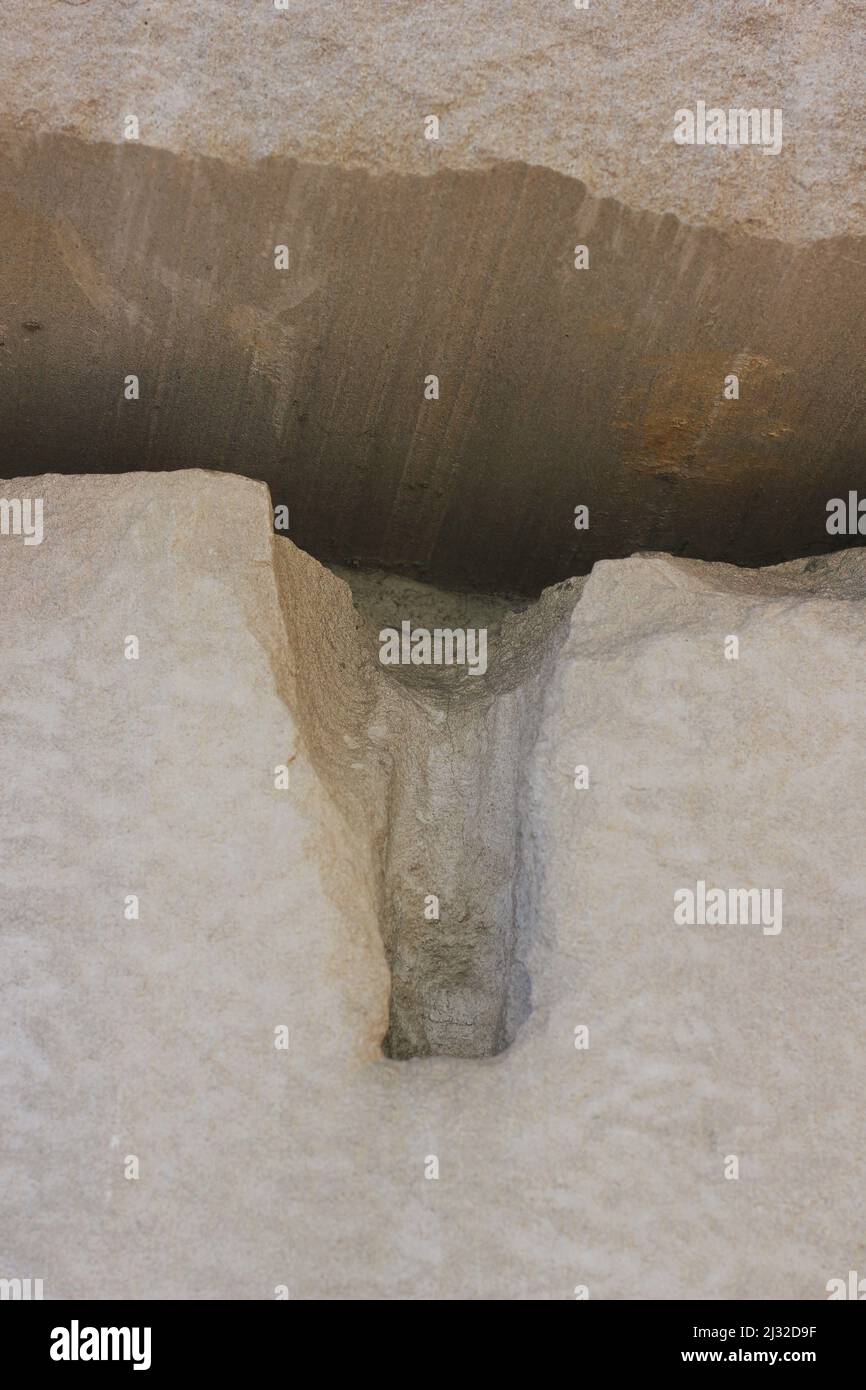 Boring holes drilled in huge slabs of concrete Stock Photo - Alamy