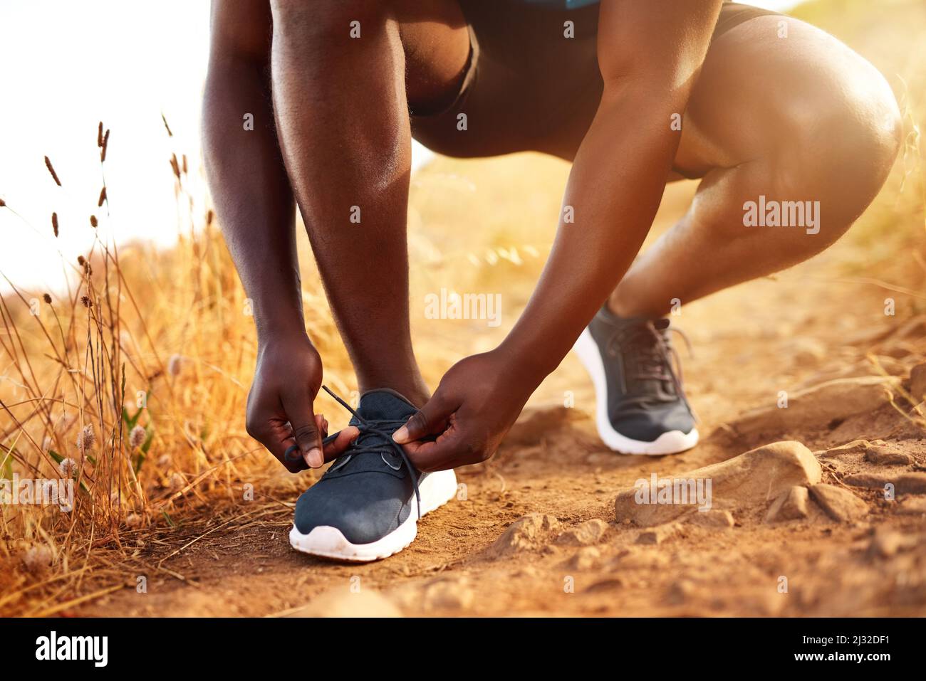 Getting into gear for fitness. Cropped shot of an unidentifiable man ...