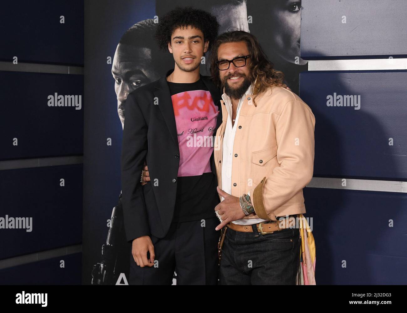 Los Angeles, USA. 04th Apr, 2022. (L-R) Archie Madekwe and Jason Momoa ...