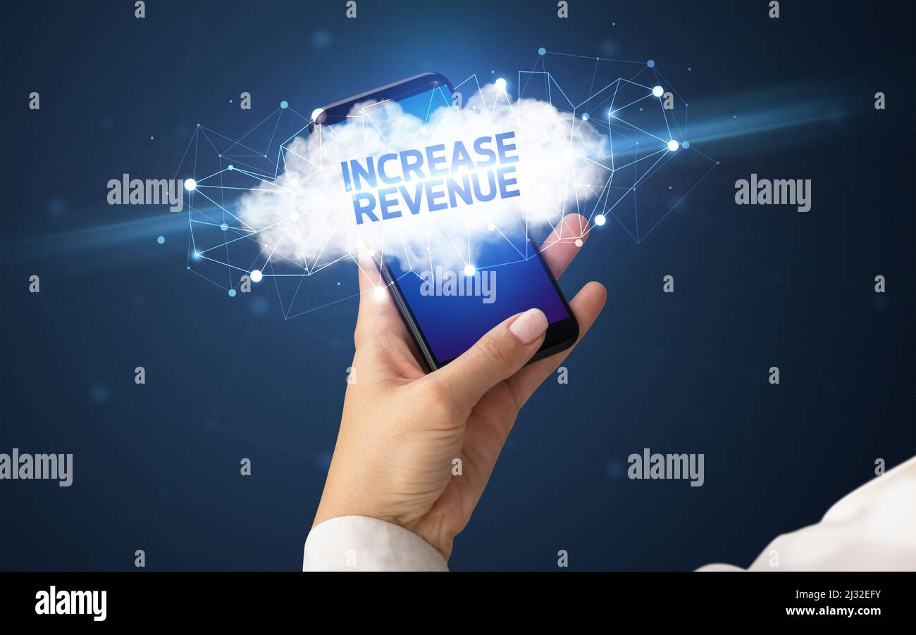 Hand using smartphone with cloud business concept Stock Photo - Alamy