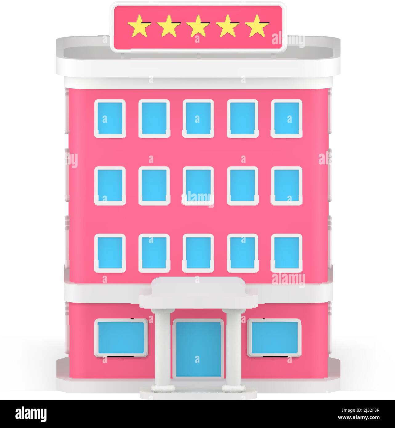 Premium pink facade public city hotel building customers living travel ...