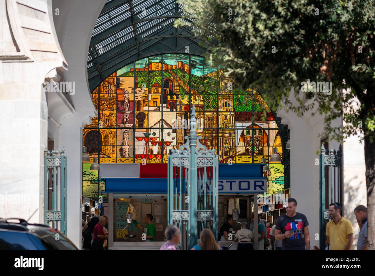 View of a market hall in the city Stock Photo - Alamy