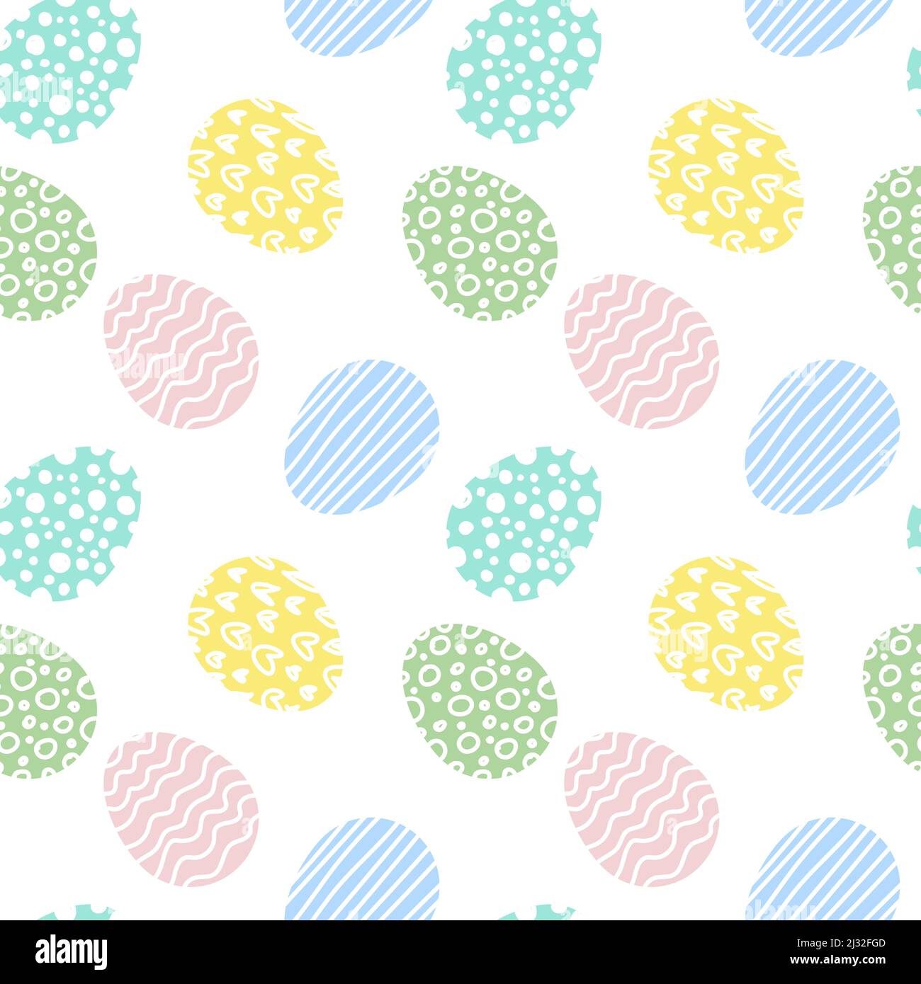 Happy Easter. Seamless pattern with Easter eggs. Pastel colors. For ...