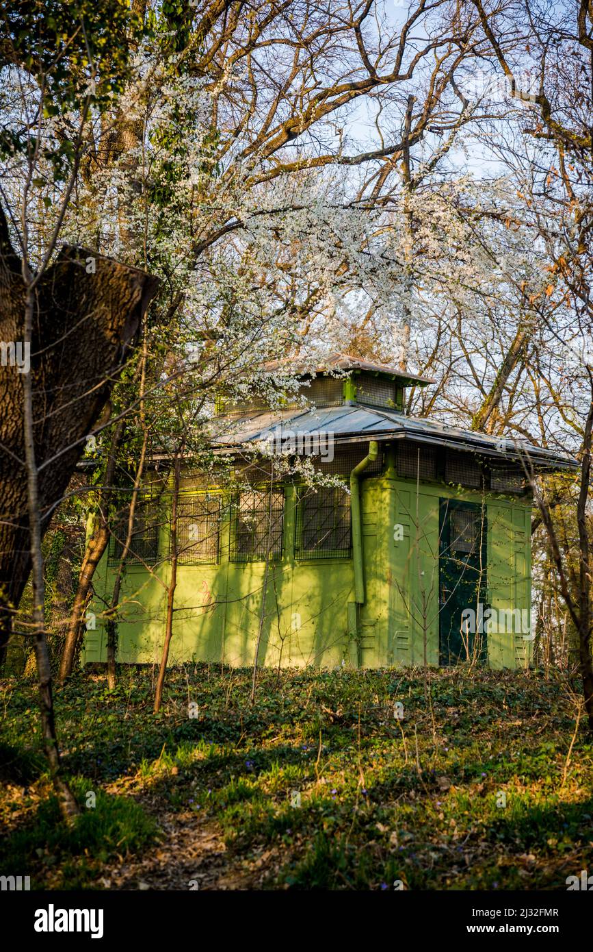 Utility house in the Tuškanac woodland and park, Zagreb, Croatia Stock ...