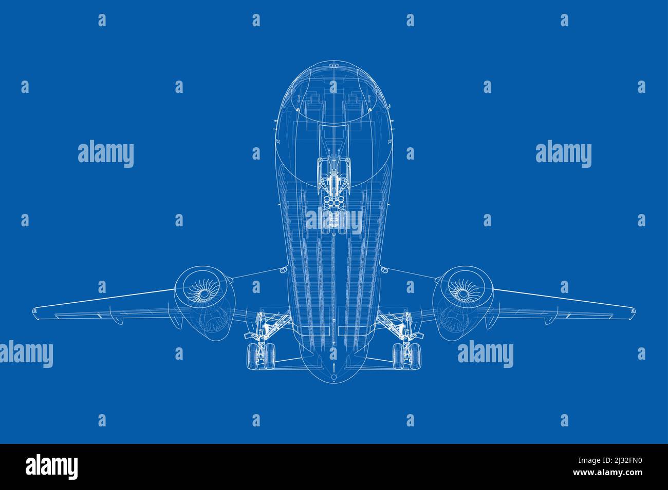 Airplane in wire-frame style. Vector Stock Vector Image & Art - Alamy
