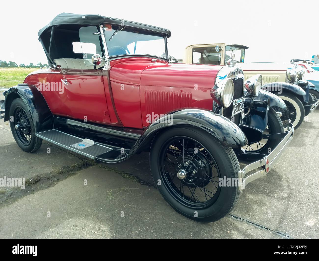 Moron, Argentina - Mar 26, 2022 - Old red Ford Model A coupe roadster ...