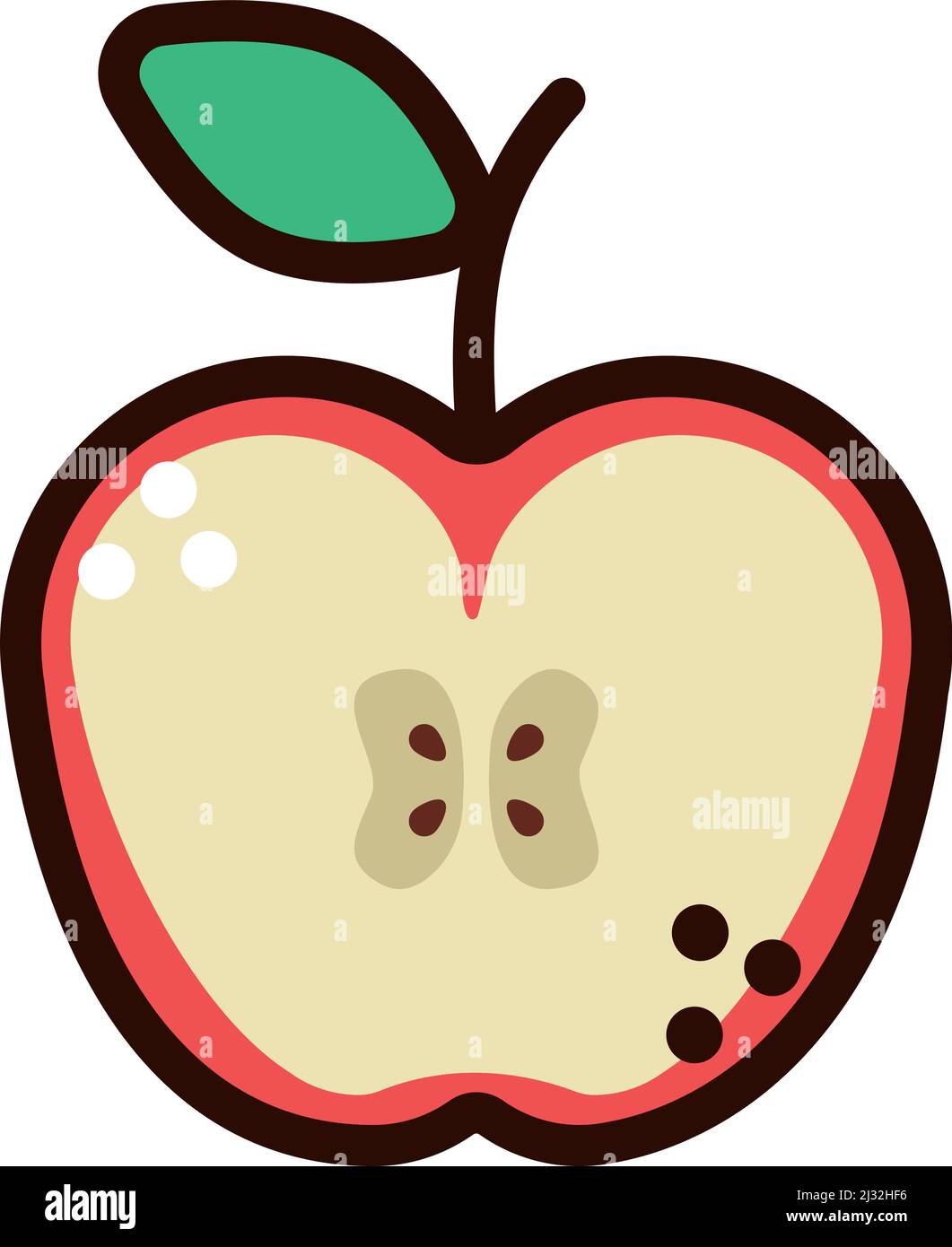 fruit half apple doodle Stock Vector Image & Art - Alamy