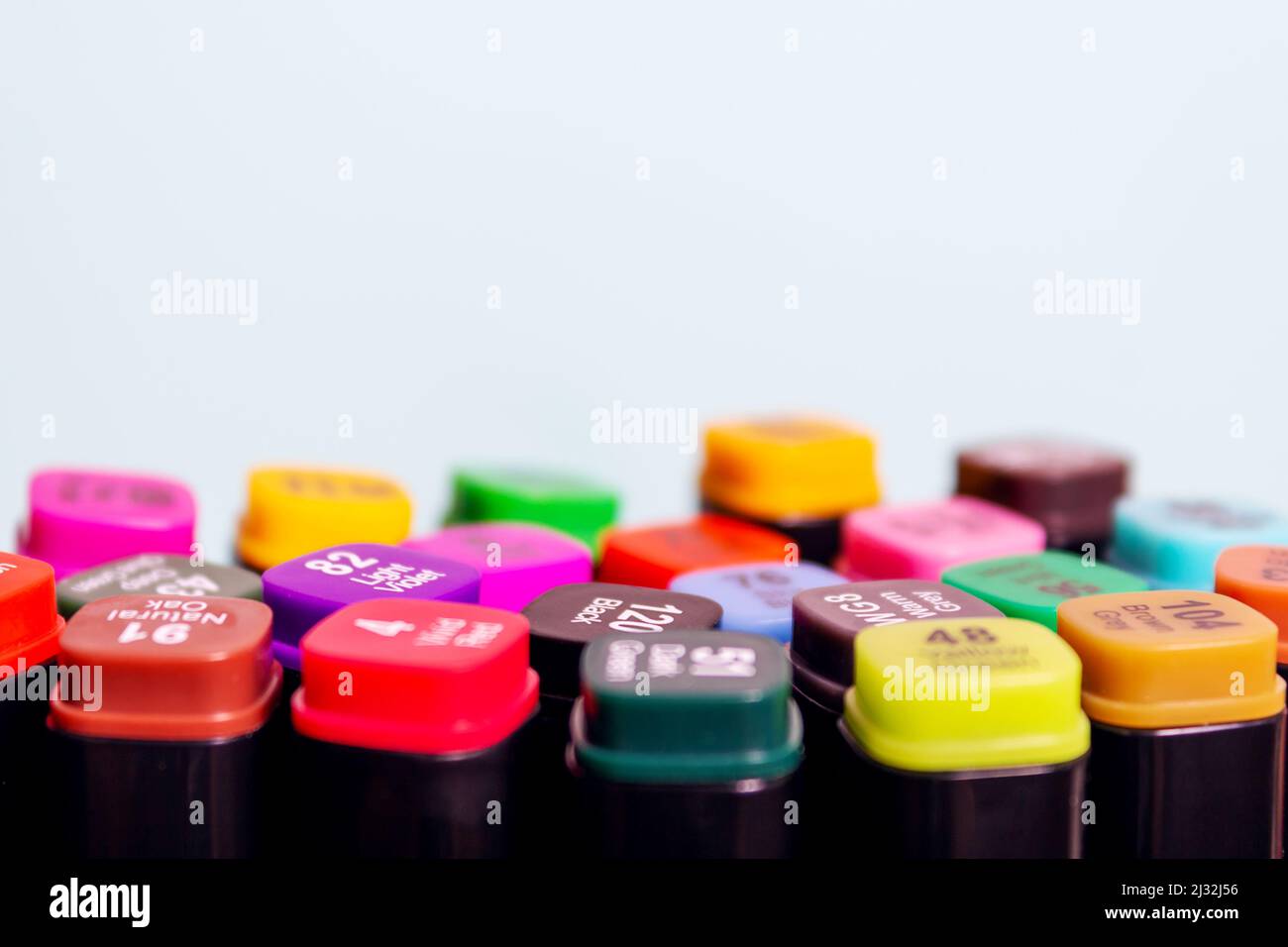 Set of colourful drawings markers. Different colors Stock Photo - Alamy