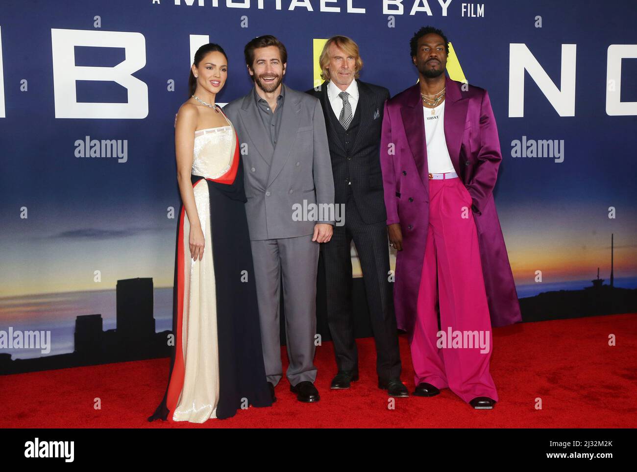 Los Angeles, Ca. 4th Apr, 2022. Eiza Gonzalez, Jake Gyllenhaal, Michael ...