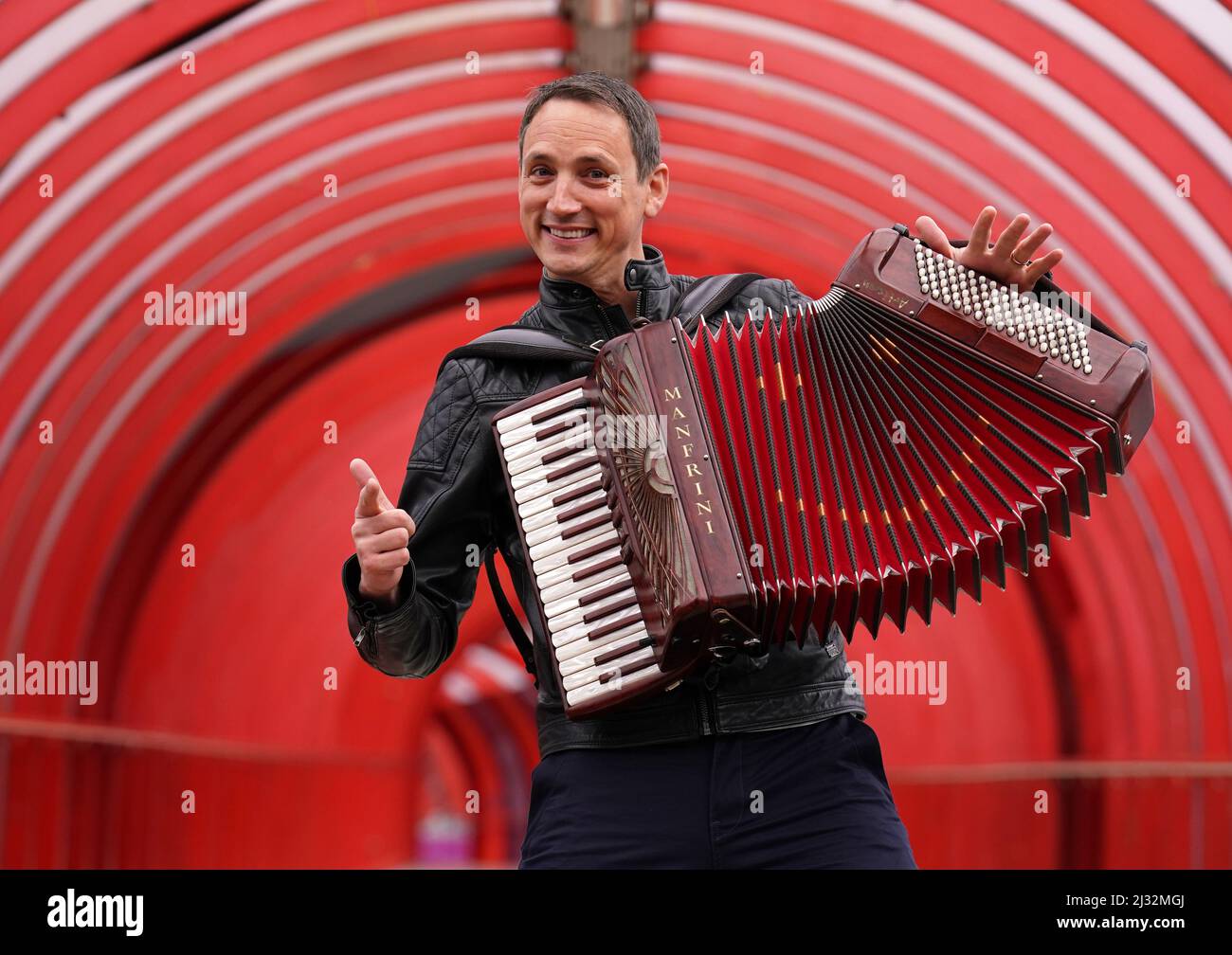 Accordion player and broadcaster Gary Innes at The Ovo Hydro, Glasgow ...