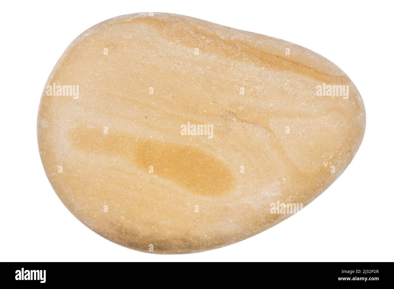 Top view of single yellow pebble isolated on white background Stock ...