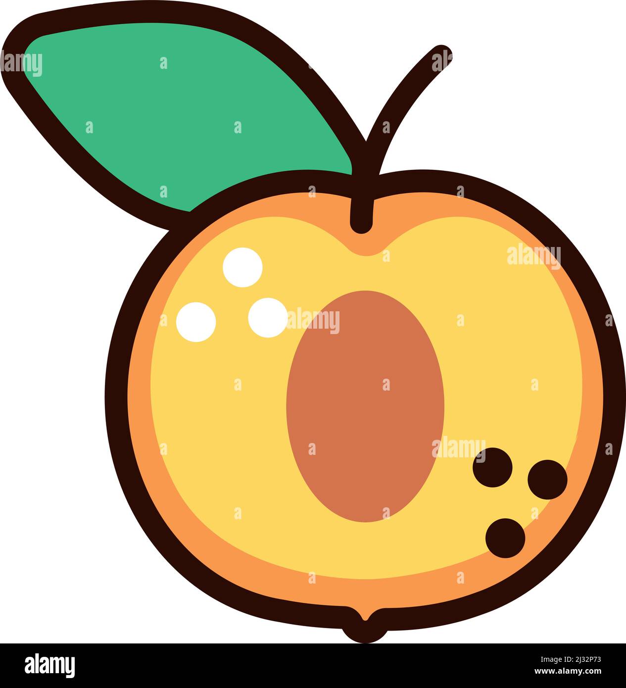 half peach fruit doodle Stock Vector Image & Art - Alamy