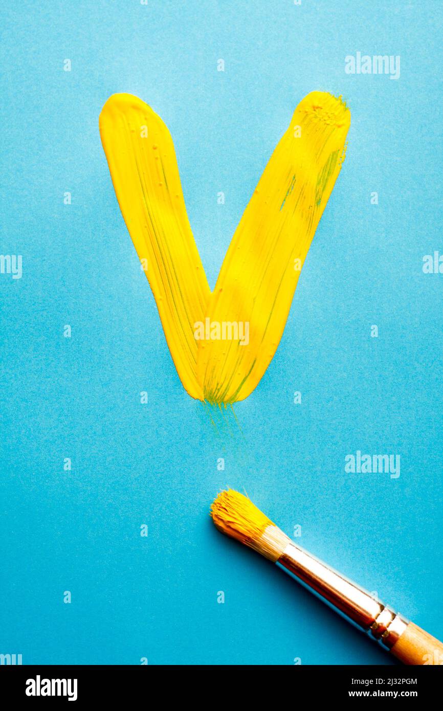 Brushstroke letter v hi-res stock photography and images - Alamy