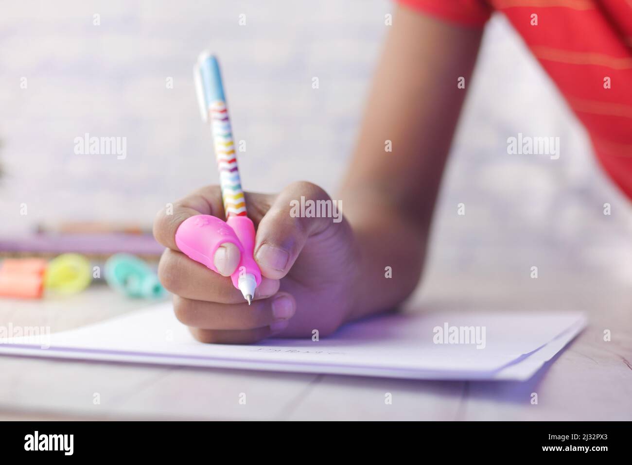 childing using writing corrector pen holder postures grip Stock Photo ...