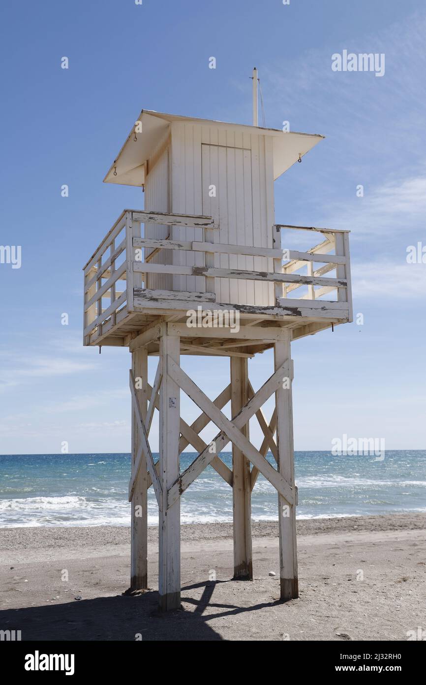 Tower life guard at the beach Stock Photo - Alamy