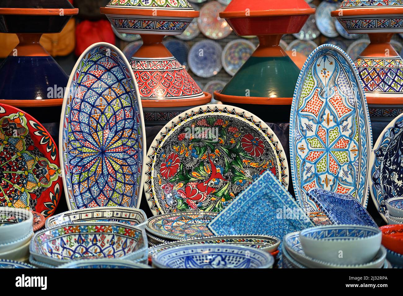 The traditional Moroccan pottery and kitchenware on display for ...