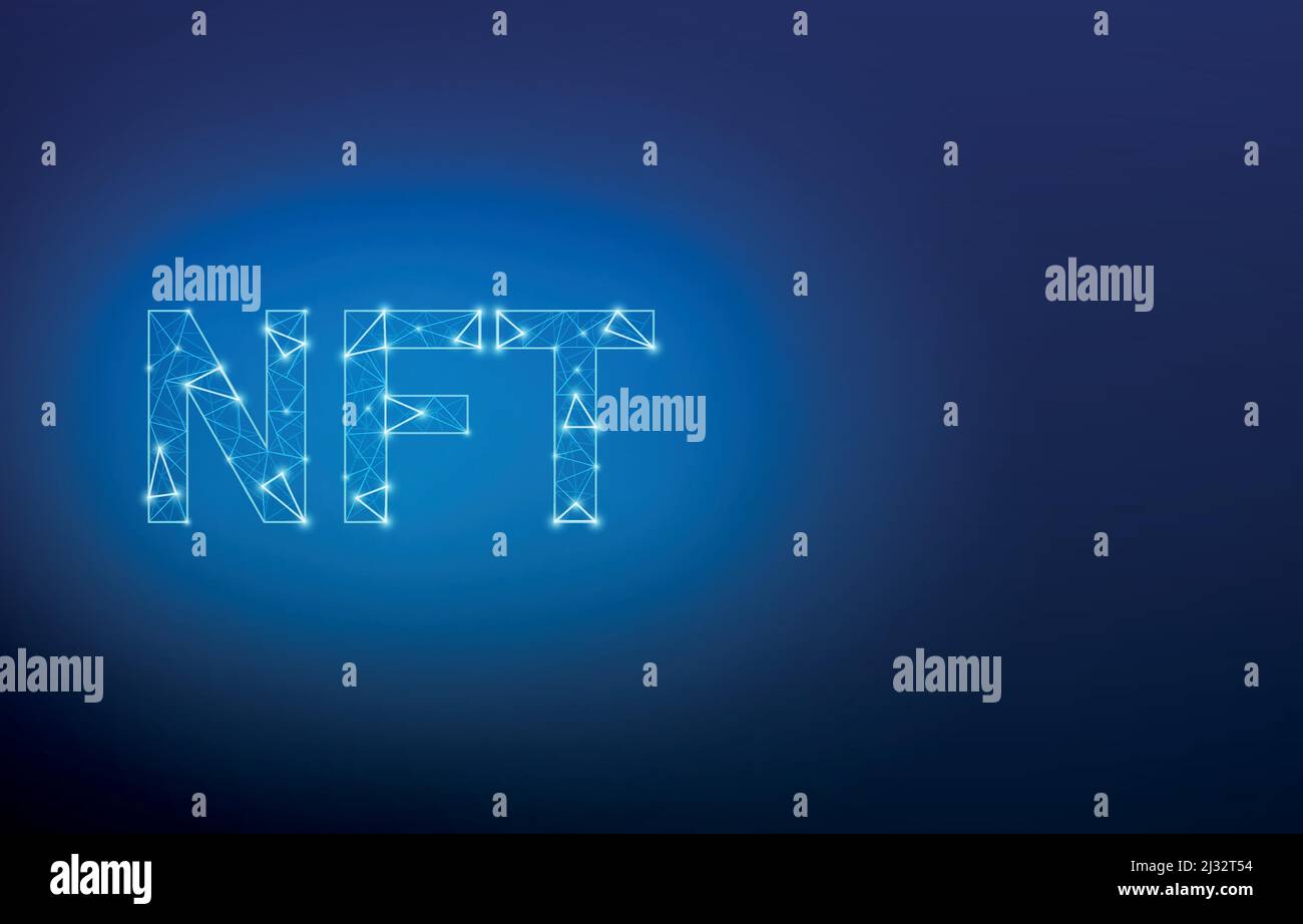 Blue NFT concept from polygonal mesh Stock Vector Image & Art - Alamy