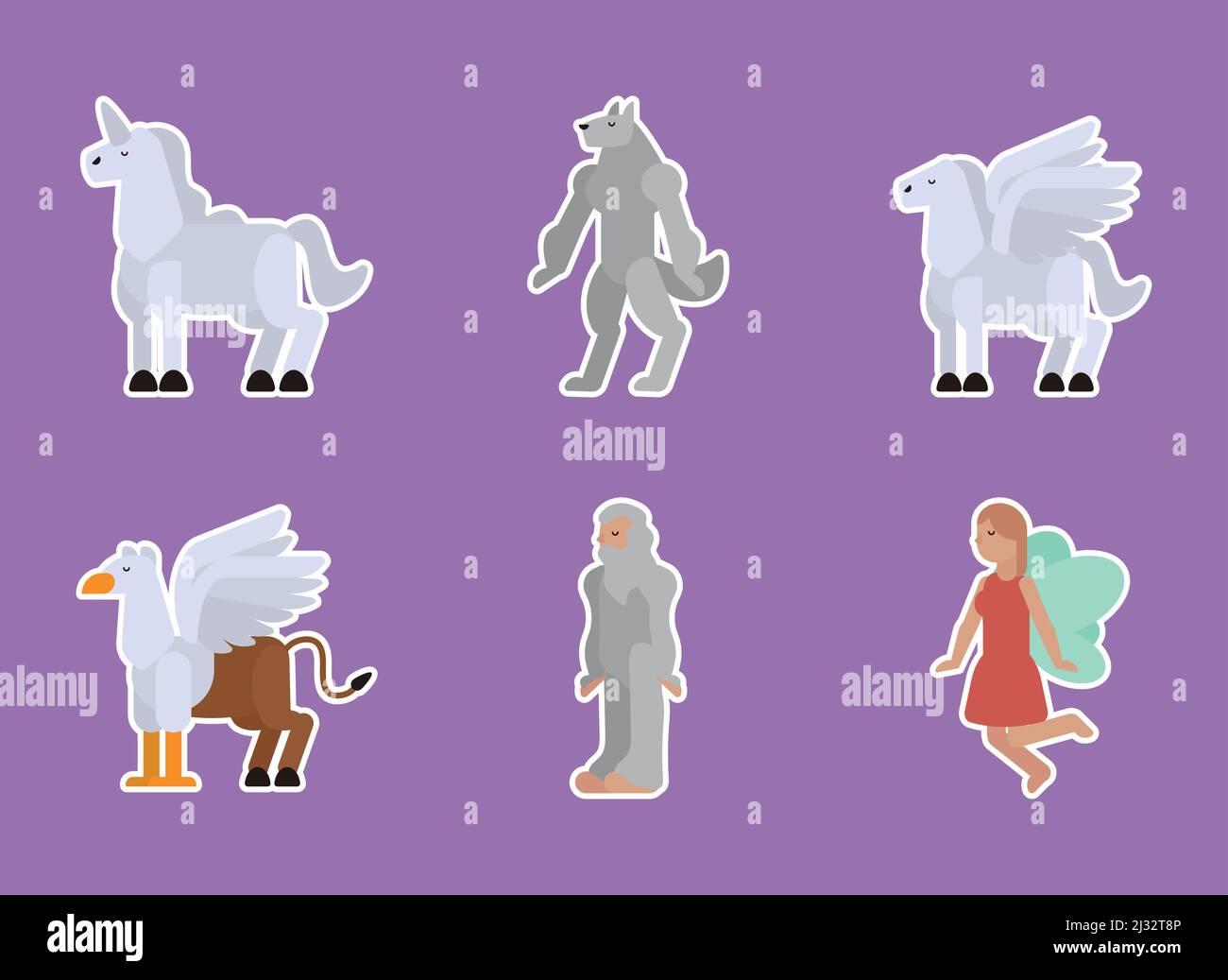 fantastic creatures six characters Stock Vector Image & Art - Alamy