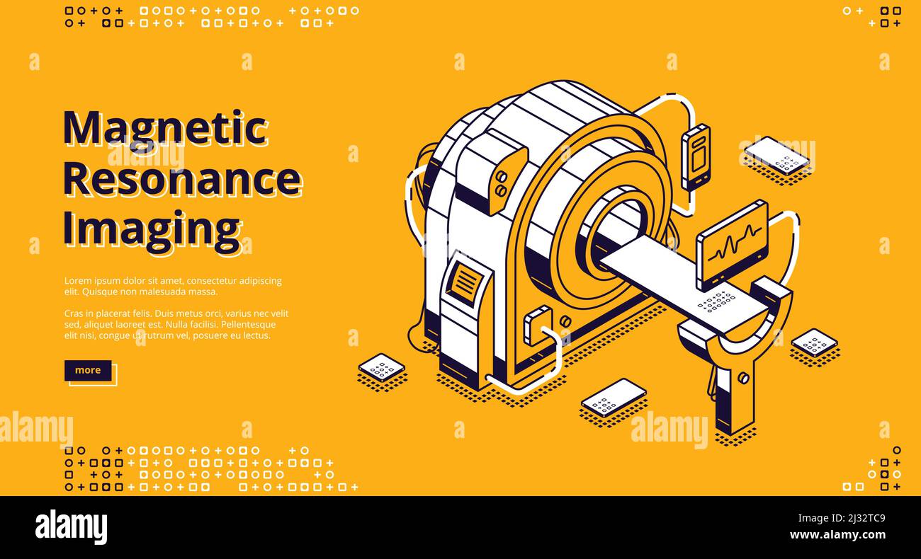 Magnetic resonance imaging isometric landing page. Mri scanner in ...