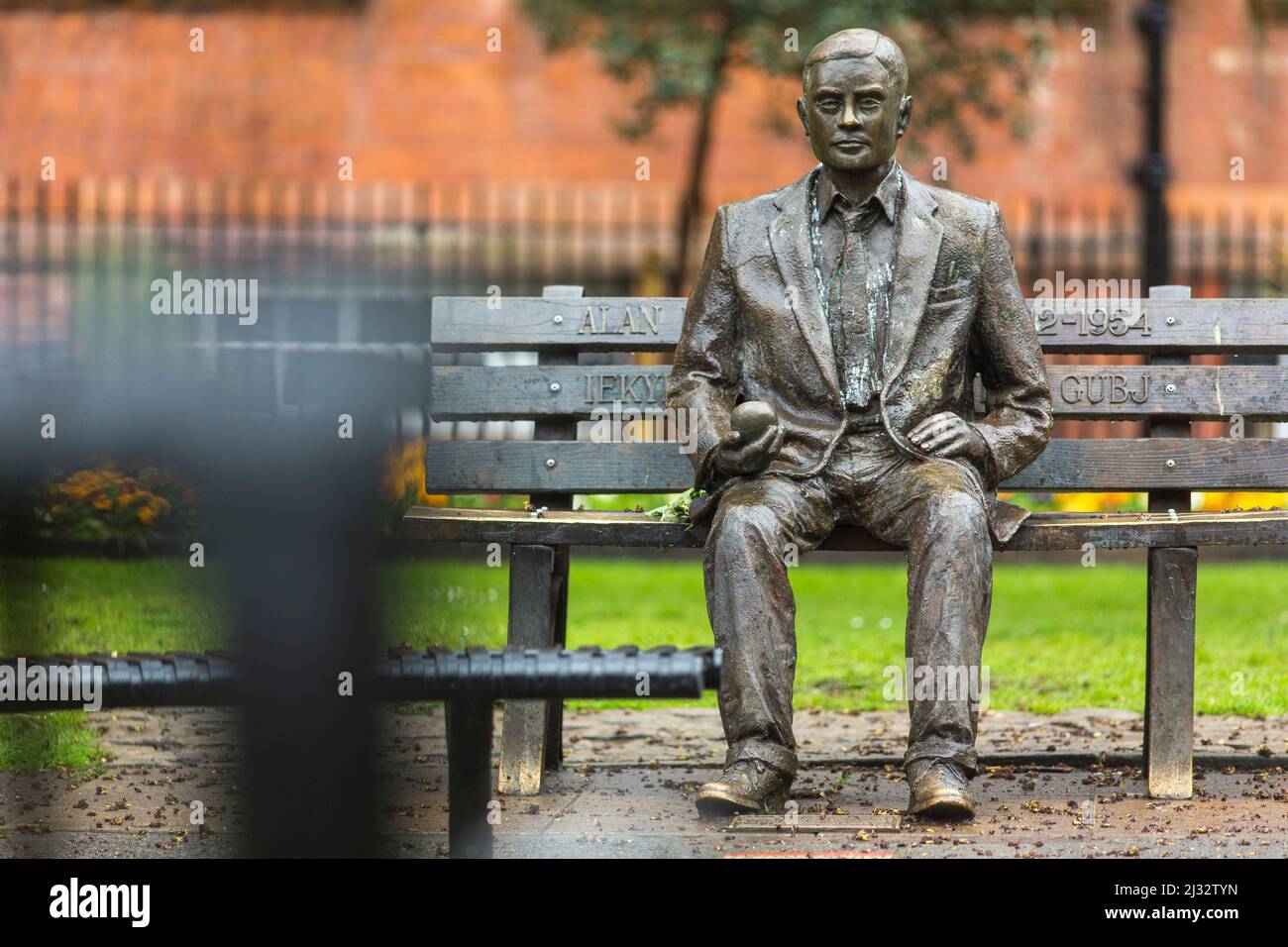 The Alan Turing Memorial, situated in Sackville Park in Manchester ...