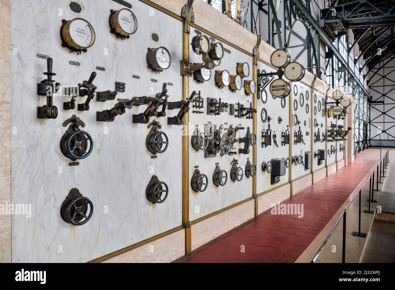 Control panel made of marble, machine hall, industrial museum Zeche ...