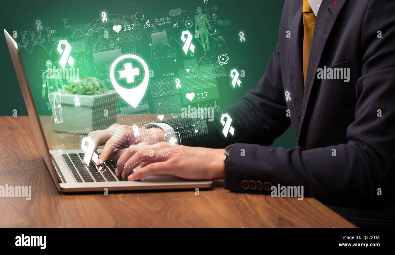 hand browsing on the internet for medical issues Stock Photo - Alamy