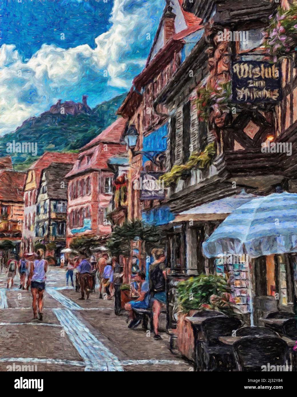 Colorful painting modern artistic artwork, real brush strokes, drawing ...