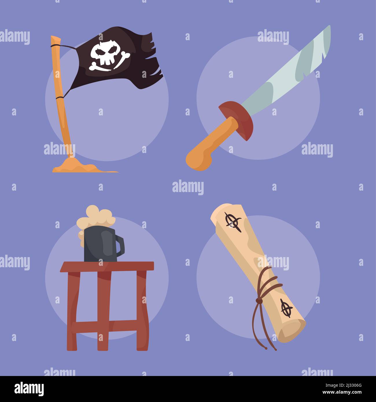 pirates four icons Stock Vector Image & Art - Alamy