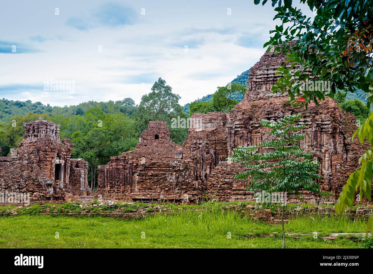 Landscape view of the ruins at My Son from the Cham civilization Stock ...