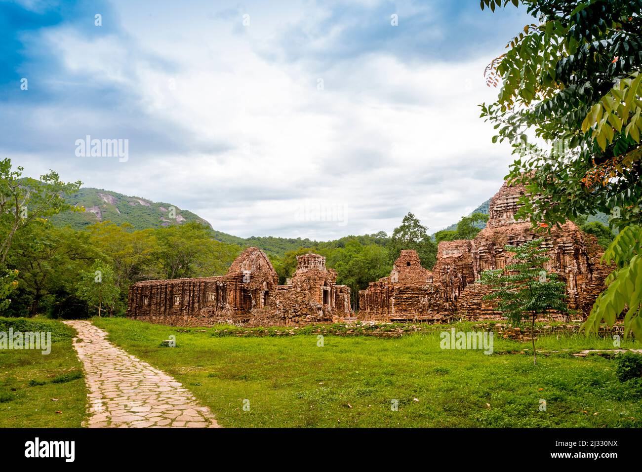 Landscape view of the ruins at My Son from the Cham civilization Stock ...